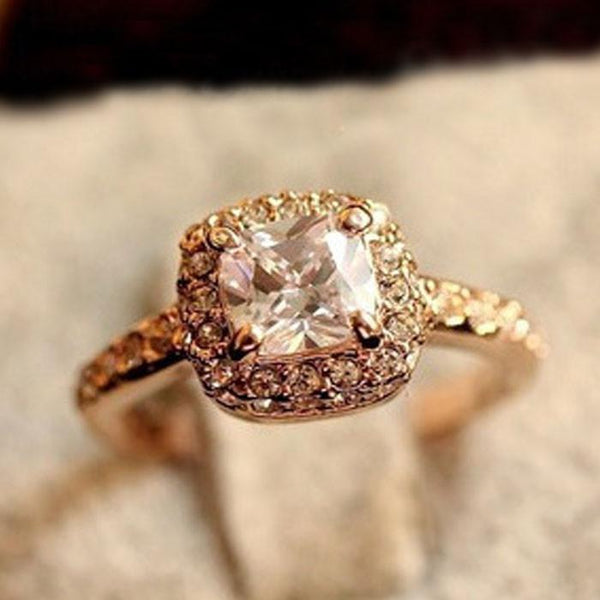 1PC Princess Square Ring 2 Tones