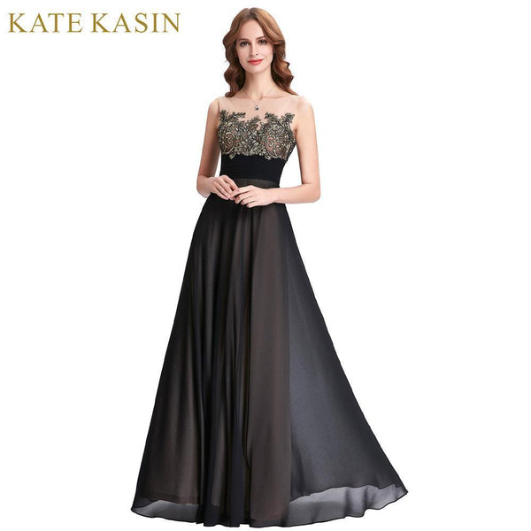 Kate Kasin Lace Appliques Bridesmaid Dresses Long Patterns Floor Lengt