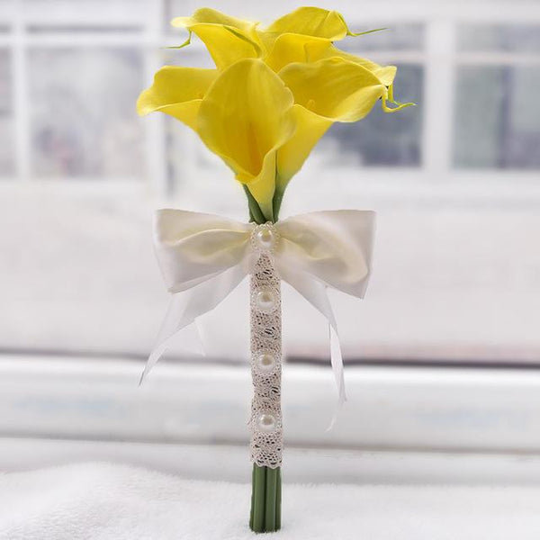Real Touch Yellow or White Calla Lily Wand